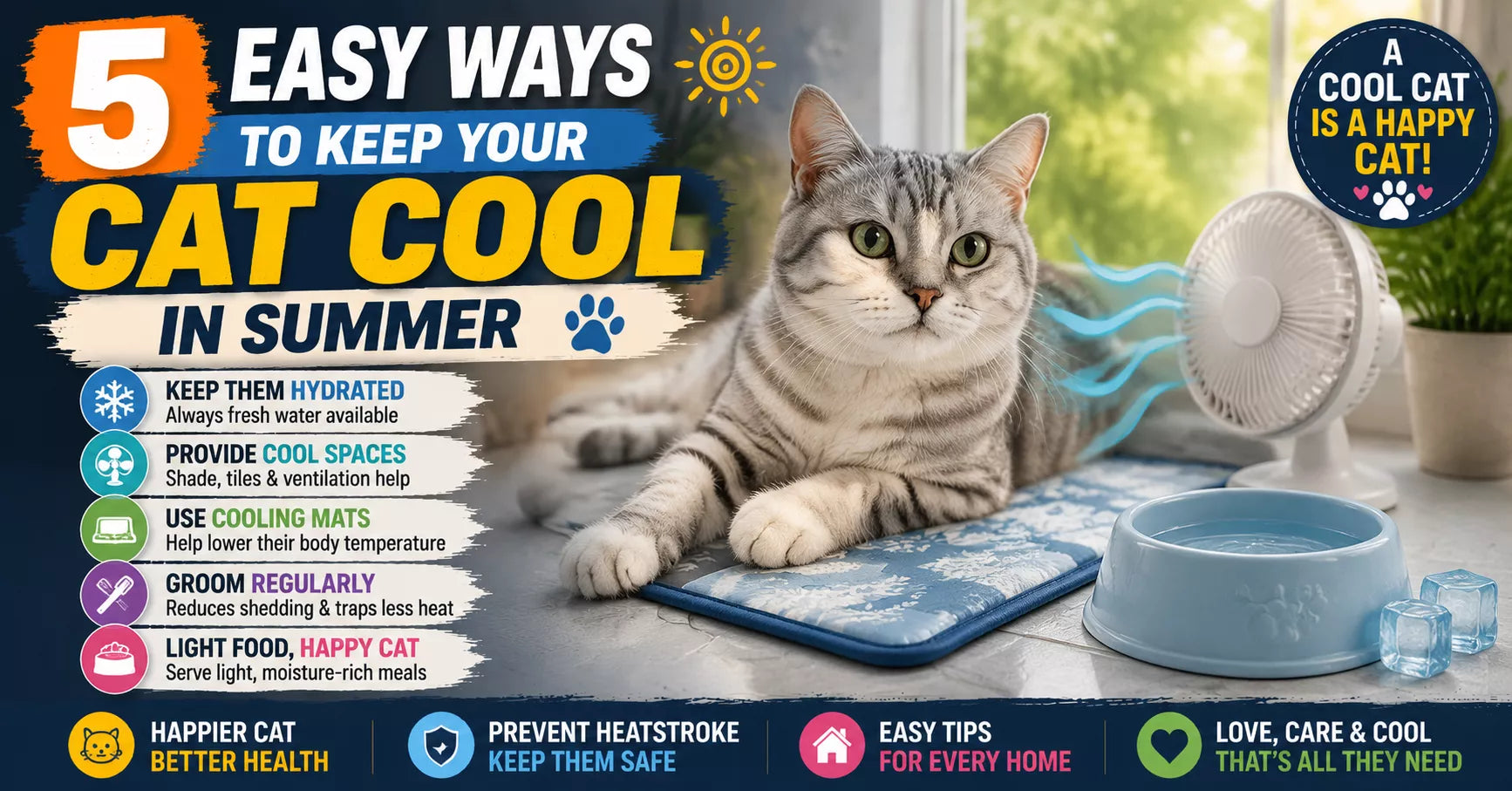 5 Easy Ways to Keep Your Cat Cool in Summer – Waggle